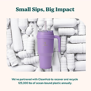 REDUCE 40 oz Stainless Steel Tumbler with Handle - Dual-Wall Vacuum Insulated Travel Mug, Sweat-Proof Lid & Reusable Straw - Keeps Drinks Cold for 24 Hrs, Fits Cupholders, Dishwasher Safe - Daiquiri