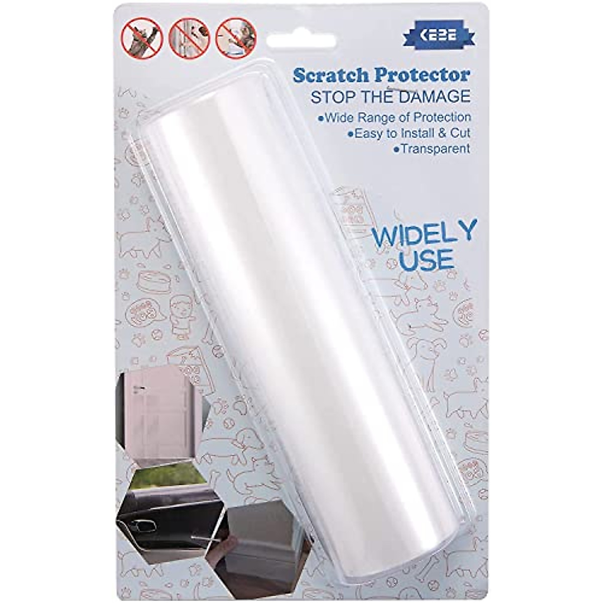 Door Scratch Protector, Protect Your Door, Furniture and Wall with Clear Premium Heavy Duty Door Cover Scratch Shield, Large Vinyl Door Guard for Dog Scratching