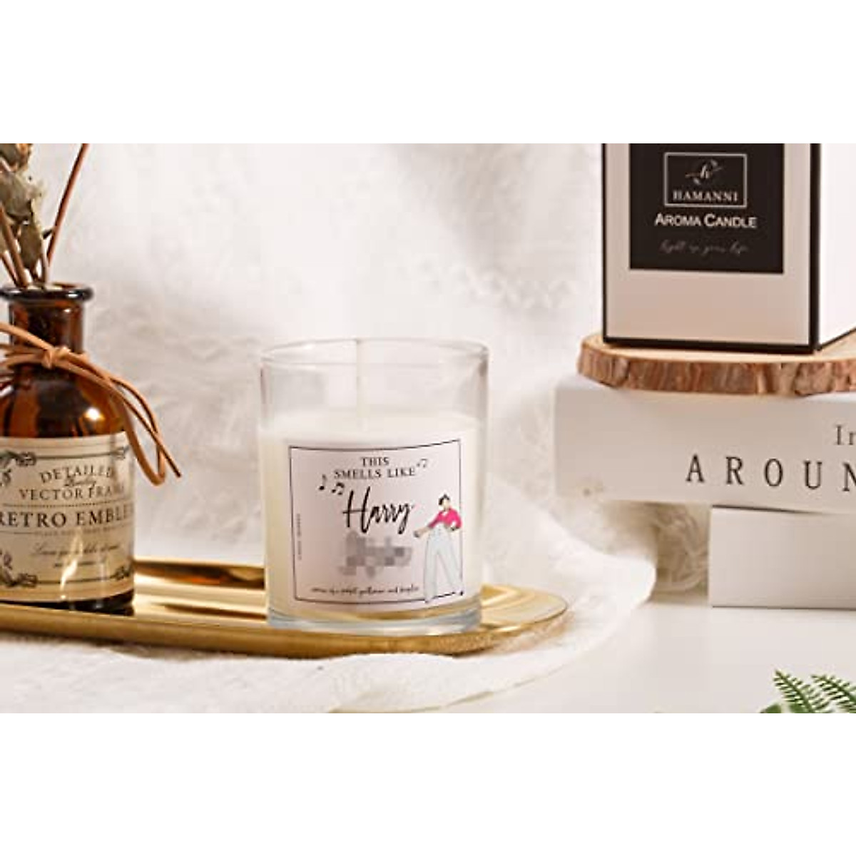 Harry S Candle - Smells Like Harry S Candle, Harry S Merch for Fan,Funny Styles Gifts, Harry's House Scented Candle for Girls, Aesthetic Candle Room Decor-7oz