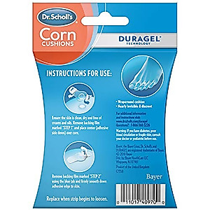 Dr. Scholl's CORN CUSHION with Duragel Technology 6ct Cushioning Protection against Shoe Pressure and Friction that Fits Easily In Any Shoe for Immediate and All-Day Pain Relief Packaging May Vary
