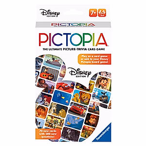 Ravensburger Disney World of Disney Pictopia Card Game - Travel-Sized Trivia Game for Kids and Adults | Educational Fun | Family Bonding Time | Ideal for Ages 7 and Up