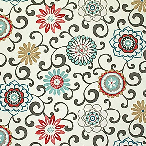 Pillow Perfect Outdoor/Indoor Pom Play Peachtini Throw Pillows, 18.5" x 18.5", Blue, 2 Count