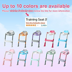 Potty Training Seat Ladder Girls,Toddlers Potty Training Toilet Seat Boys,Kids Potty Seat Potty Chair with Step Stool Fedicelly（Gray/Purple）