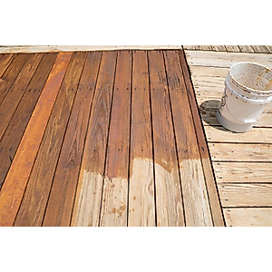 #1 Deck Premium Semi-Transparent Outdoor Wood Stain and Sealer in One - Water Based Wood Stain for Decks, Fences, & Siding - 1 Gallon (Light Walnut)
