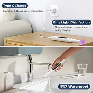 Aiieim Plaque Remover for Teeth,Dog Teeth Cleaning kit,Tartar Remover for Dog Tooth,5 Modes Ultrasonic Dental Tool Cleaner & Scraper for Pet Tooth with Led Light-White