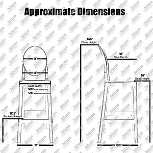 2xhome Transparent Ghost bar Stool, 30 inches, Clear,1 piece