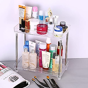 Andoer Two Tiered Organizer, 2 Tier Bathroom Organizer Countertop, Tier Organizer for Bathroom Vanity Countertop