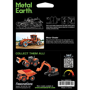 Metal Earth Fascinations Motor Grader 3D Metal Model Kit Bundle with Tweezers