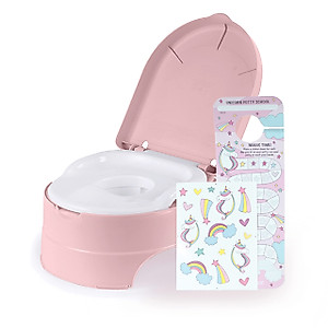 Summer Infant My Fun Potty Rewards (Pink)-3-Stage Potty Training Toilet-Includes Colorful Stickers and Training Chart, Removable Training Seat, Non-Slip Rubber Feet and Ability to Convert to Stepstool