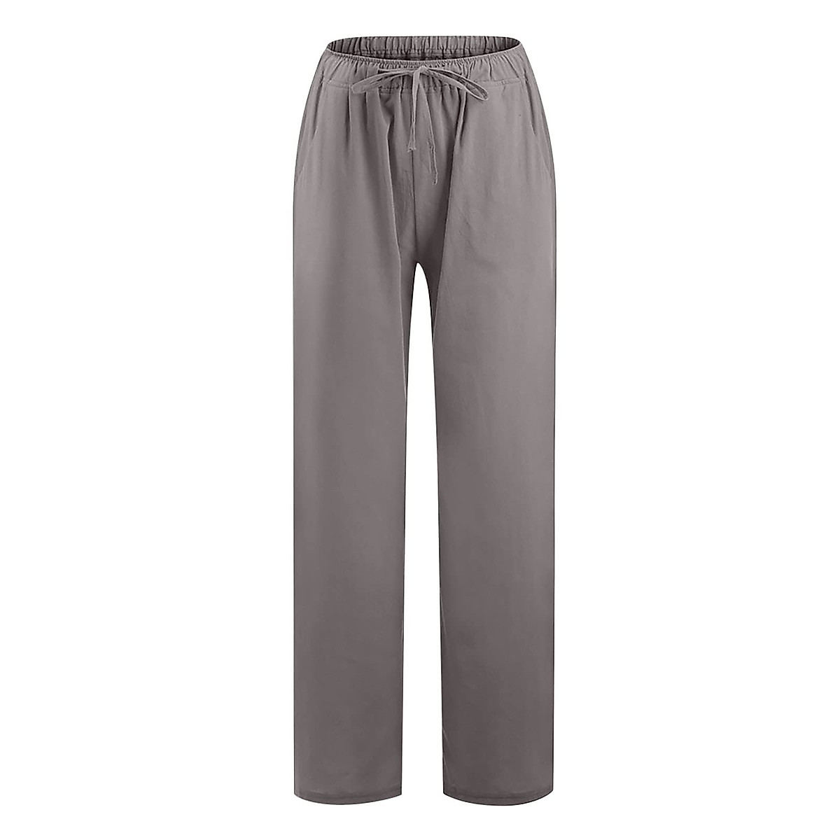 Capri Pants for Women Dressy Casual Summer Pants 2023 Cotton Linen Elastic Waist Drawstring Wide Leg Ankle Length Lounge Pant with Pockets