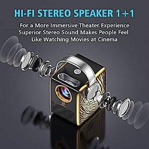 Madevil Mini Projector LCD Handheld Portable Video Projector 1080P HD Projector with 4500 Lumens Movie Beamer Compatible with HDMI USB AV Interfaces and Remote Control for Home and Outdoor