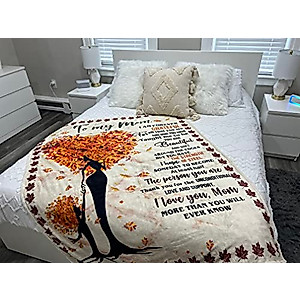 Mom Birthday Presents, Loving Gifts for Mom, Unique Mom Gifts from Daughters, Cozy 60"x50" I Love You Mom Blanket, Soft Throw Blanket for Her Special Day