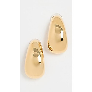 Kenneth Jay Lane Polished Gold Long Tapered Hoop Clip Earrings (Wide Clip Hoop - Large)