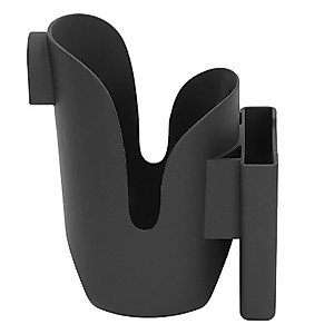 Bike Cup Holder, 2-in-1 Universal Stroller Cup Holder Plastic Adjustable Baby Carriage Bottle Holder with Phone Slot for Stroller, Bike, Wheelchair, Walker, Scooter, Black