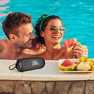 Silicone Case for JBL FLIP 6 Waterproof Portable Bluetooth Speaker, Gel Soft Skin Rubber Cover, Travel Carrying Storage Bag Pouch with Shoulder Strap and Carabiner - Black