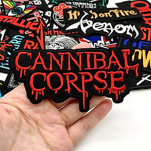 36PCS Heavy Metal Rock Music Patches Iron on Rock Music Badges Hippie Punk Stickers for Clothes (E)