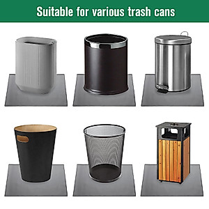 OBKING Trash Can Mat, with Non-Slip Particles to Prevent Trash Can Movement and Protect Floors, Raised Edges to Prevent Spills, Suitable for Kitchen, Living Room, Bedroom(11.8"x18.9")