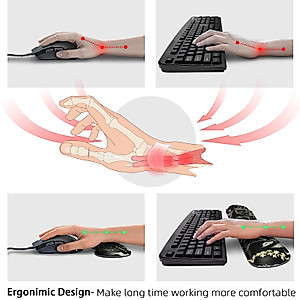 PULAIXIN 4 in 1 Desk Mat, Large Mouse Pad Wrist Support Set, Keyboard Wrist Rest with Non-Slip Rubber Base, Ergonomic Design for Office Gaming Desk Accessories-Night Garden-L8