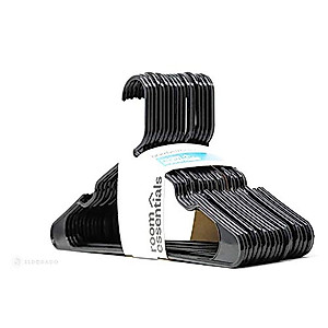 Room Essentials Plastic Adult Hangers - Black - 18-count