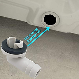 Air Jade 3/5 Inch(15mm) Air Conditioner Drain Hose Connector Elbow Fitting with Rubber Ring, Universal Fit Mini-Split AC Unit and Window Air Conditioning Unit