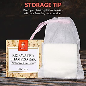 ikimi Rice Water Shampoo and Conditioner Bar Set for Hair Growth, 100g Shampoo Bar and 80g Conditioner Bar Made with Rice Water and Plant Extracts