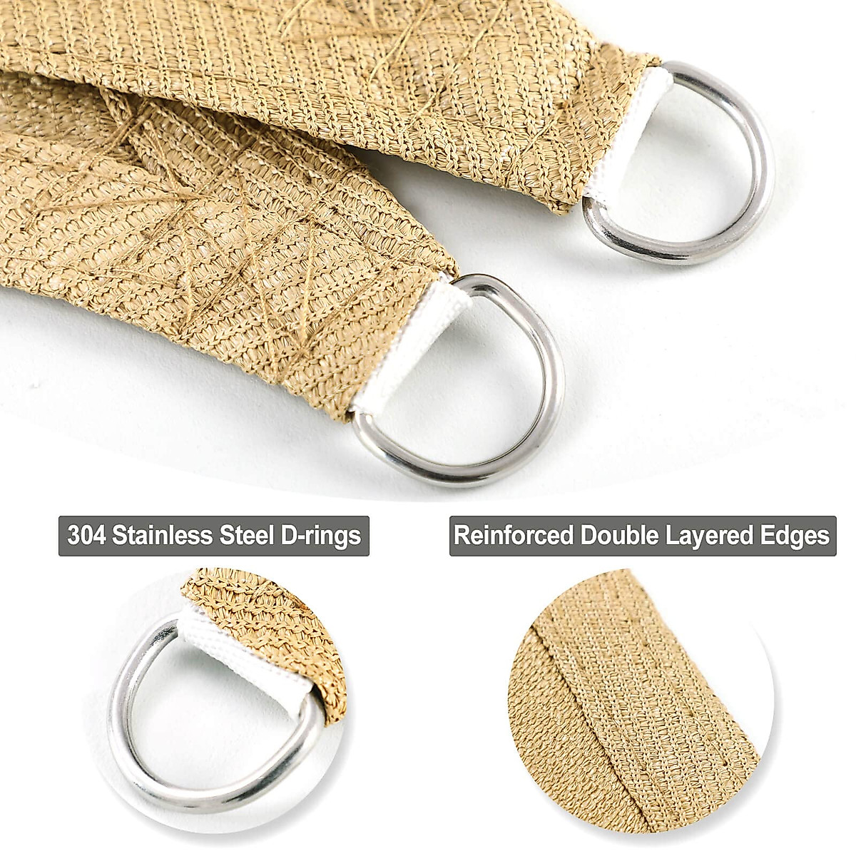 OutdoorLines Rectangle Sun Shade Sails for Patios 10 x 13 ft  Sun UV Blocking Outdoor Canopy, Sunshades for Backyard, Lawn and Garden and All Outdoor Activities, Sand