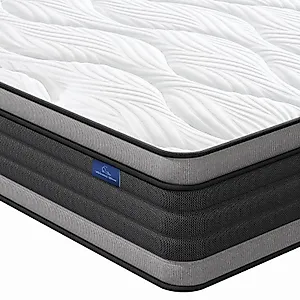 Vesgantti Twin Mattress, 10 Inch Hybrid Twin Size Mattress with Memory Foam and Individually Pocket Spring, Pressure Relief & Support, Medium Firm Feel, Mattress in a Box