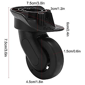 Replacement Luggage Wheels, 2pcs Swivel Caster Replacement Wheels, Luggage Suitcase Universal Wheels Trolley Wheels Suitcase Casters Luggage Accessories for Suitcase Repair Part Replacement