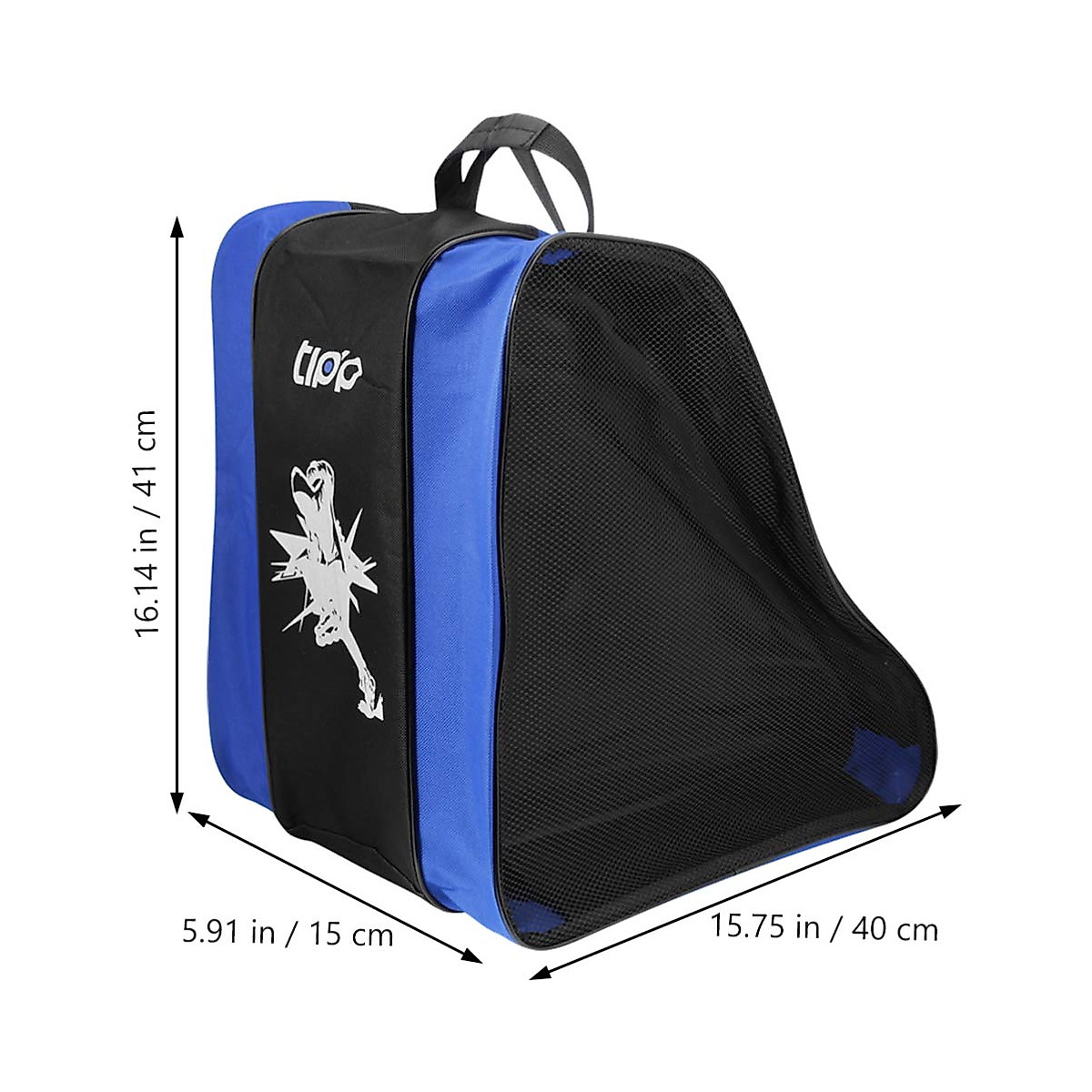 BESPORTBLE Skate Shoes Bag Triangle Roller Skate Bag Large Capacity Quad Skate Shoe Bag Skating Handbag for Inline Ice Skates Blue