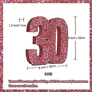 Eploger 30th Birthday Decorations for Women,30th Anniversary Decorations,Rose Glod Glitter 30th Birthday Centerpieces for Table Decorations,Number 30 Table Topper Decor