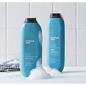Method Men 2 in 1 Shampoo and Conditioner; Glacier + Granite; 14 oz; 6 pack