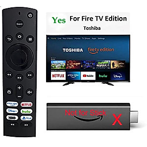 Replacement for Toshiba Fire/Smart TV Remote [No Voice Search]