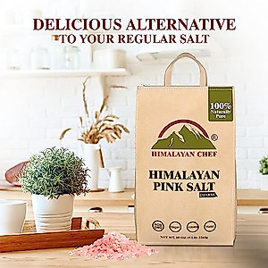 Himalayan Chef Himalayan Pink Salt - 5 lbs Coarse Grain Bulk Bag - 100% Natural and Pure Gourmet Crystals, Contains 84 Minerals, Table Salt, Kosher and Vegan | For Grinders & Salt Mills