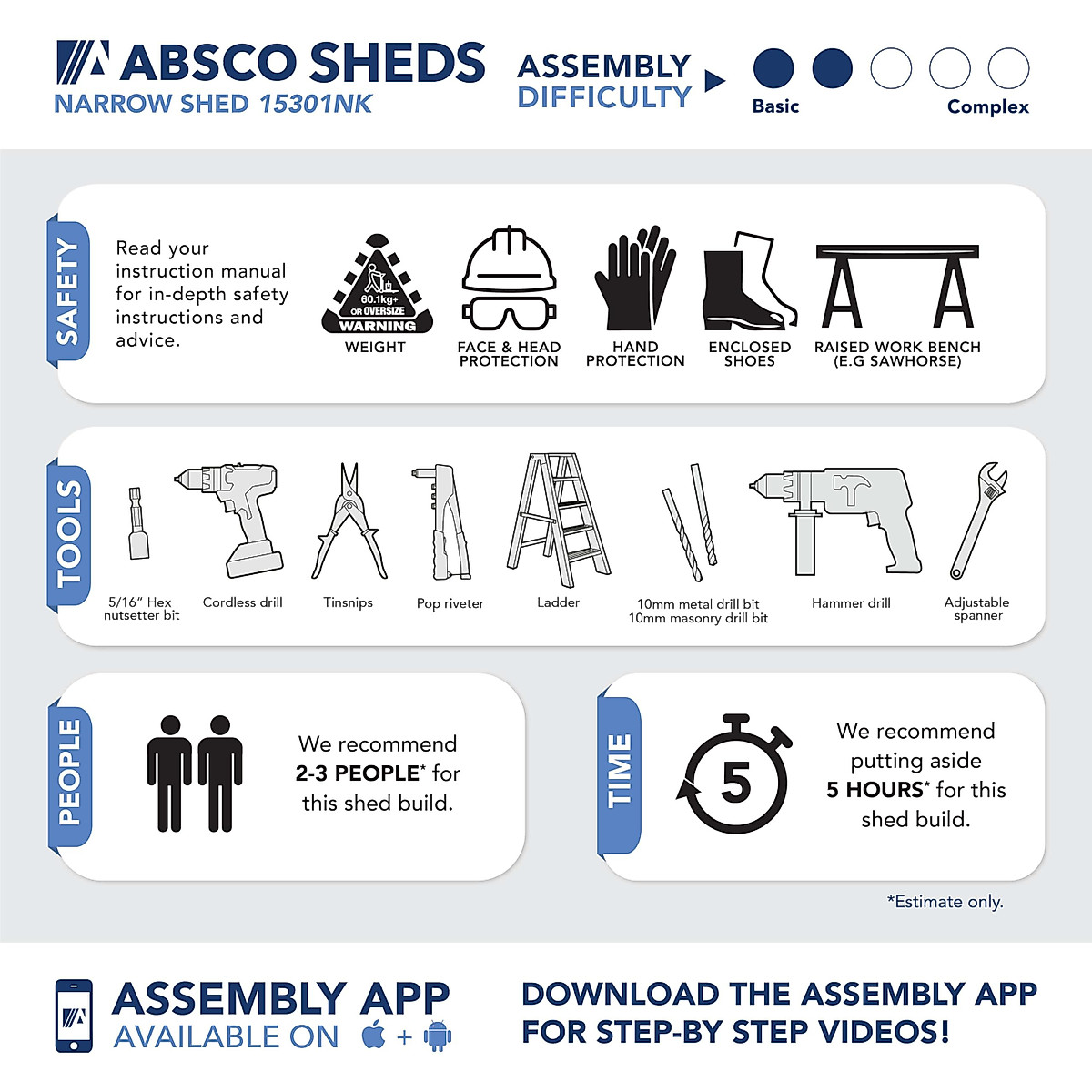 Durango 5 Ft. x 10 Ft. Metal Storage Shed DIY Woodland Gray Galvanized Steel Bike Shed for Tools, Lawn & Garden Equipment, Outdoor Patio Furniture, Perfect in Backyard, Garden Lean to Shed Kit