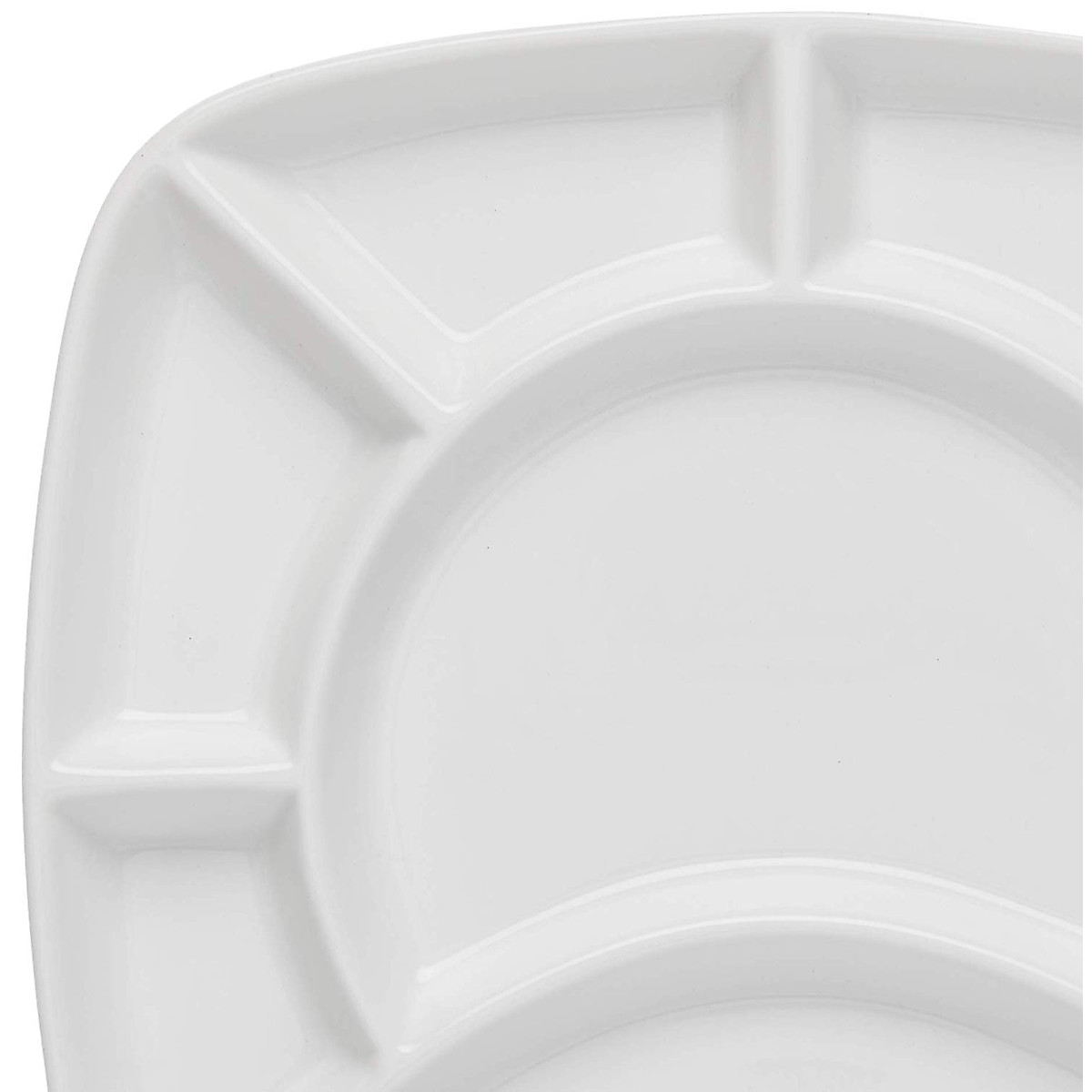 MyCuisina Divided Fondue Plates, White Stoneware Set of 4, 8 Sections – Gift Boxed