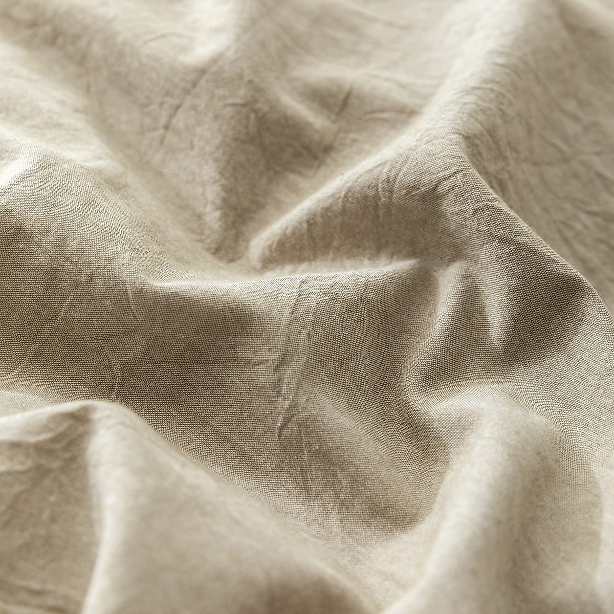 TIPTOE BEAR King Duvet Cover Set- 100% Washed Cotton 3 Pcs Soft Comfy Breathable Chic Linen Feel Bedding, 1 Duvet Cover and 2 Pillow Shams, Beige