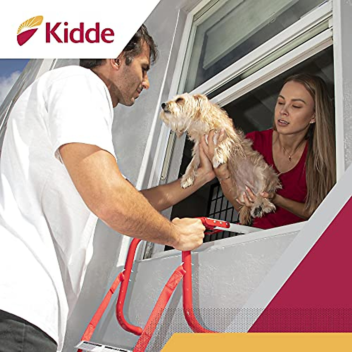 Kidde Fire Escape Ladder, 2-Story Rope Ladder, Extends to 13-Feet, Anti-Slip Rungs