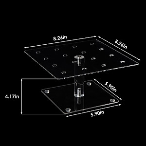Clear Square Acrylic 16 Holes Push Pop Cake Stand for Party, Wedding, Bakery (7.87'' of Length)