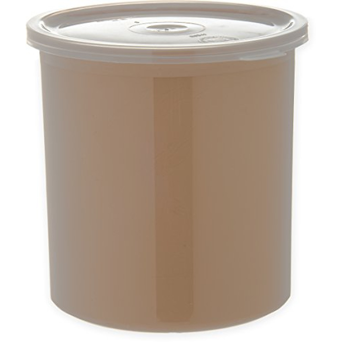 Carlisle FoodService Products Round Storage Container with Lid, 1.2 Quart Crock, Beige
