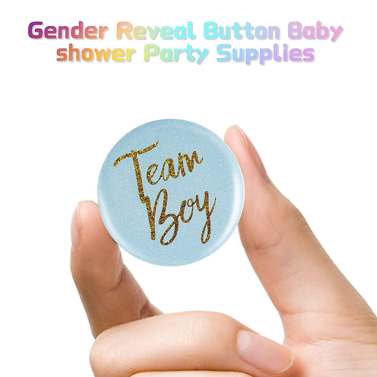 Gentlife Gender Reveal Button Pins 30 Pcs, Team Boy Girl Button Pins Baby Shower Pink Blue Button Pin for Baby Shower Party Favors Gender Reveal Party Supplies