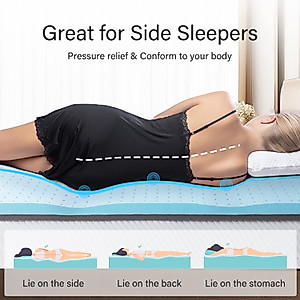 Maxzzz Twin Mattress Topper,3 Inch Ventilated Design Memory Foam Queen Mattress Topper,Cooling Gel Infused Swirl Foam Pad for Pressure Relief Back Pain, CertiPUR-US Certified