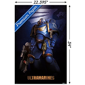 Trends International Warhammer 40K - Ultramarine Wall Poster, 34L x 22.4W, Premium Unframed Version