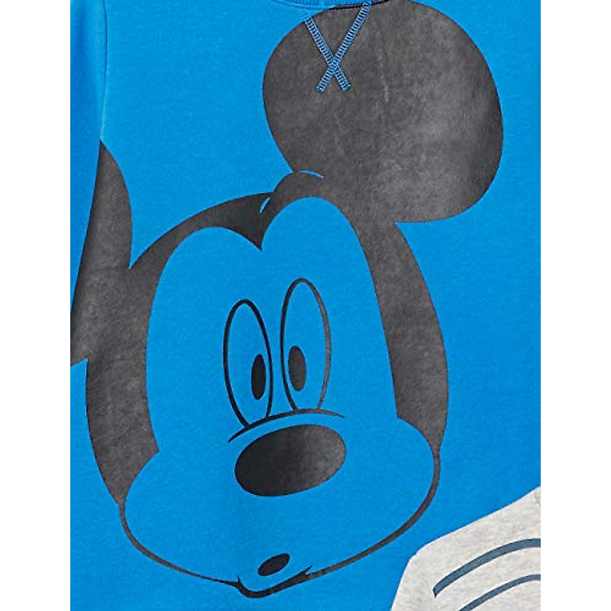 Amazon Essentials Disney | Marvel | Star Wars Boys' Fleece Crew Sweatshirts (Previously Spotted Zebra), Pack of 2, Grey/Blue, Mickey, Small