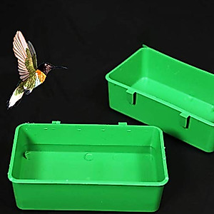 balacoo 2pcs Parrot Bathtub Hanging Brid Bath Box Pet Bird Grooming Shower Box Washing Basin Cage Decor for Budgie Parakeet Cockatiel Conure Lovebird Green