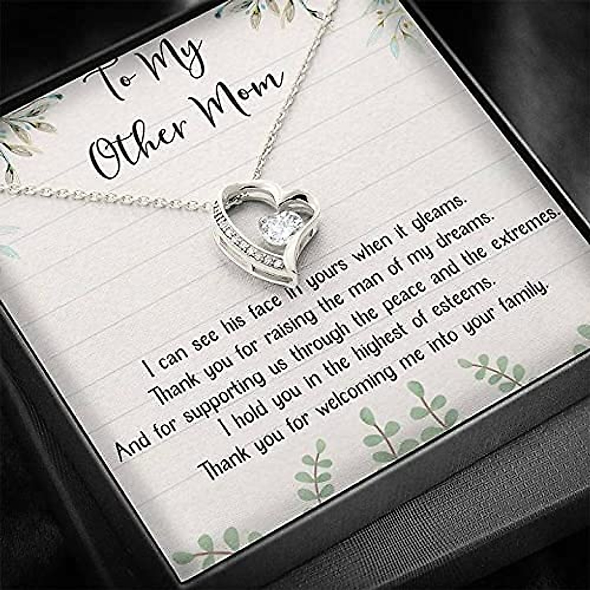 To My Other Mother Necklace Message Card, Forever Love Necklace, Gift Mom, Gifts For Mom, Special Mother's Day, Birthday, Christmas, Holidays Thank you for welcoming me into your family