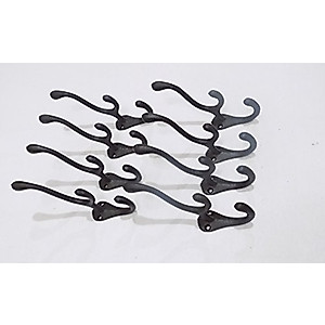 Midwest Craft House 8 Large Black Coat Hooks HAT Hook Vintage Antique Look Ornate HAT Tree