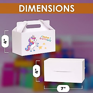 Lavender Roses 25 Pack White Gable Boxes Party Favor Paper Gift Box, 7x4x4 In for Gift Giving and Baked Goods with Printable Stickers