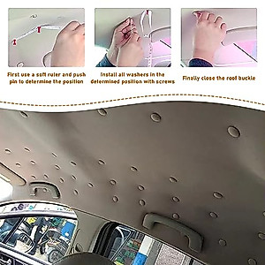 Kewucn 60 PCS Car Roof Headliner Repair Kit, Vehicle Roof Snap Rivets Retainer with Installation Tool, Auto Interior Ceiling Cloth Fixing Repair Button, Suitable for Most Cars (Beige Flannelette)