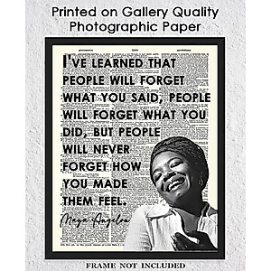 "People Will Forget…" Positive Quote Maya Angelou: Motivational Wall Art Poster, Inspirational Quote Wall Decor Posters for Bedroom & Office Decor for Men, Women & Teen Girl - 8x10 Print Unframed