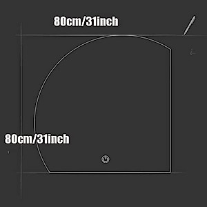 TOCTUS LED Bathroom Mirror Wall-Mounted Vanity Mirror LED Lighted Mirror, with Touch Button, Dimmable Light, Brightness Adjustable, Half Round Fan-Shaped, Left/Right Cut, 31x31inch (Color : Left)